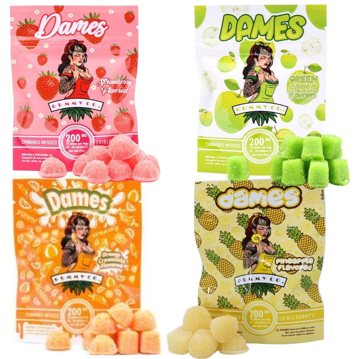 Dames Sour Gummies - 200mg THC - Top Shelf Express