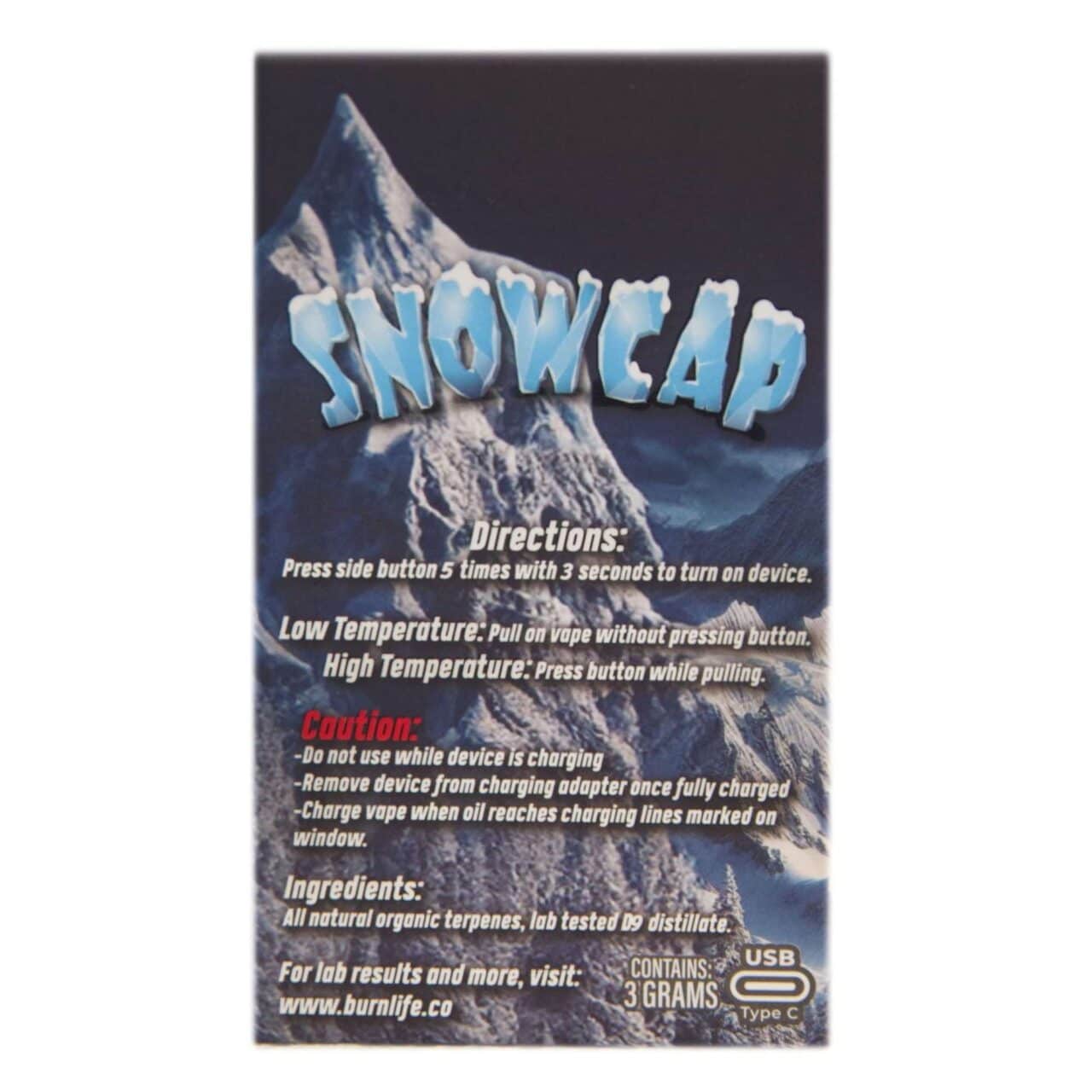 Burn Disposable Vapes – Snow Cap - Top Shelf Express