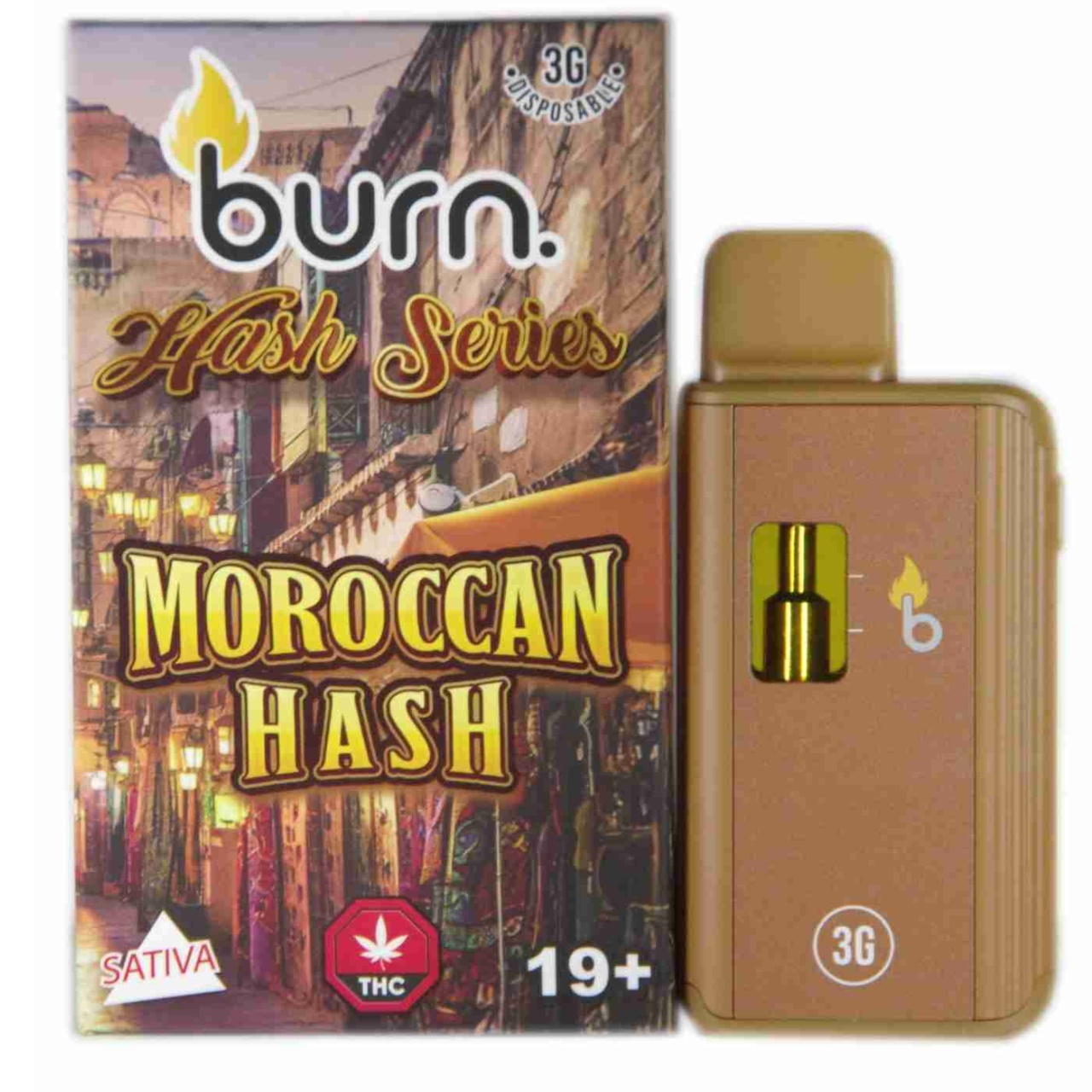Burn Disposable Vapes – Moroccan Hash (Sativa) (3 Gram) - Top Shelf Express